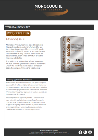 TECHNICAL REFERENCE - MONOCOUCHE RENDER SYSTEMS