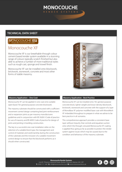 TECHNICAL REFERENCE - MONOCOUCHE RENDER SYSTEMS