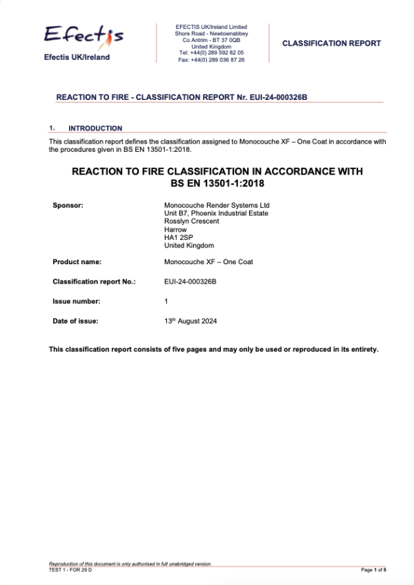 TECHNICAL REFERENCE - MONOCOUCHE RENDER SYSTEMS